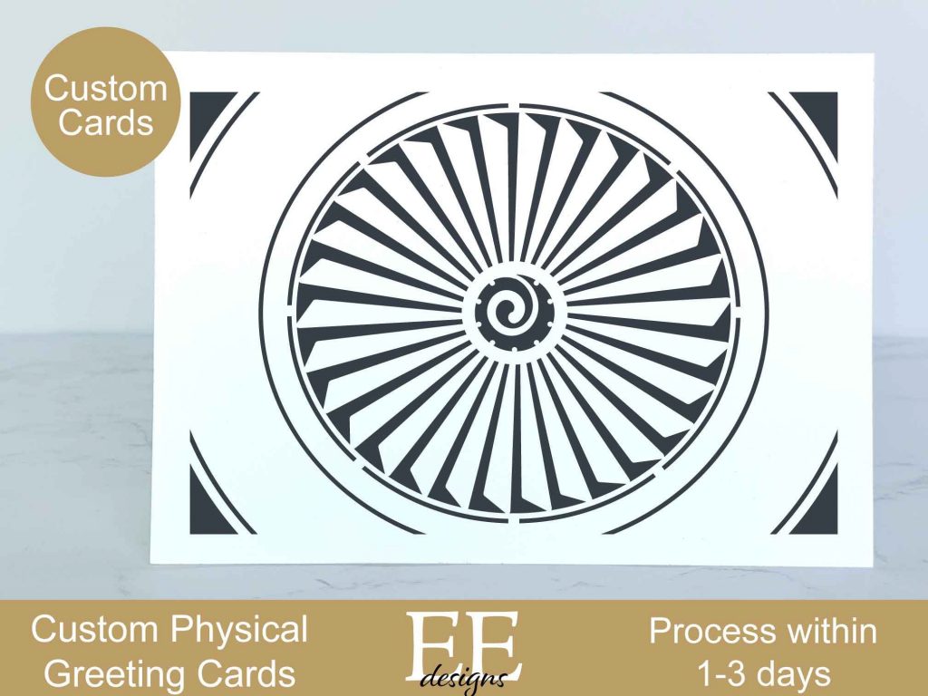 Lasercut Pilot Card, Air Force Card, Turbine Card, Plane Card, Custom ...